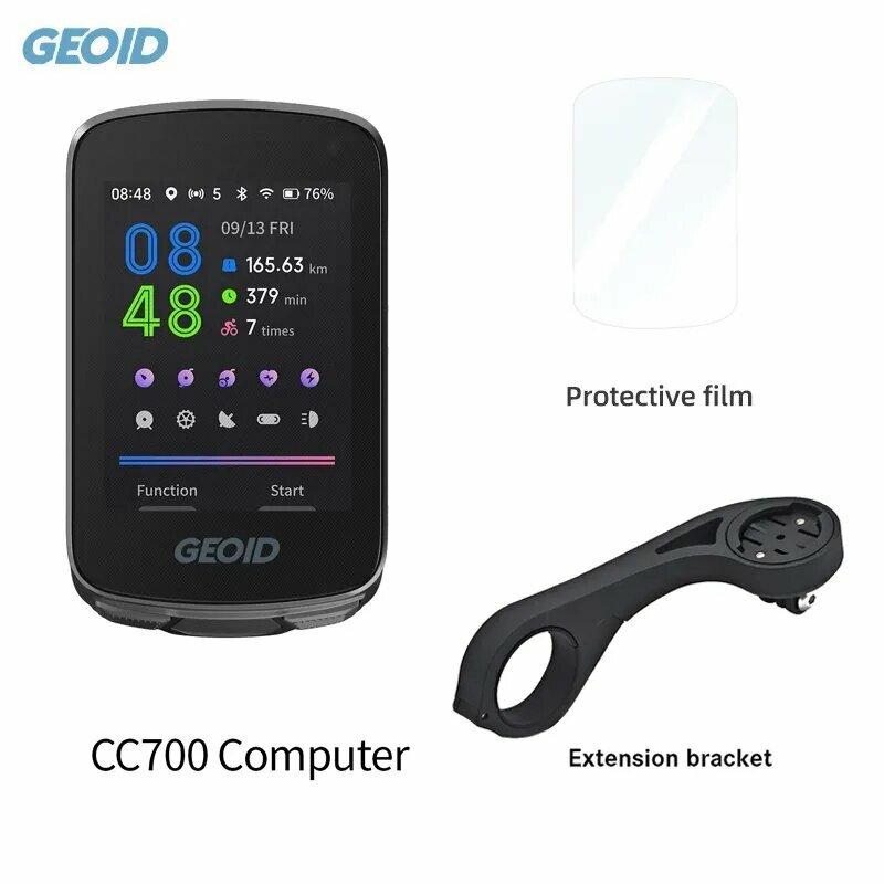 Велокомпьютер Geoid CC700 2,8-дюймовый цветной сенсорный экран Поддержка Bluetooth ANT+ Степень водонепроницаемости IPX7