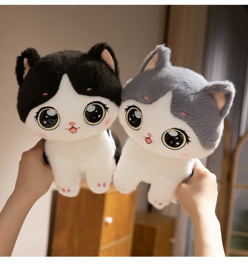 Игрушка кот глазастик RTD 25см/ Котик черный игрушка