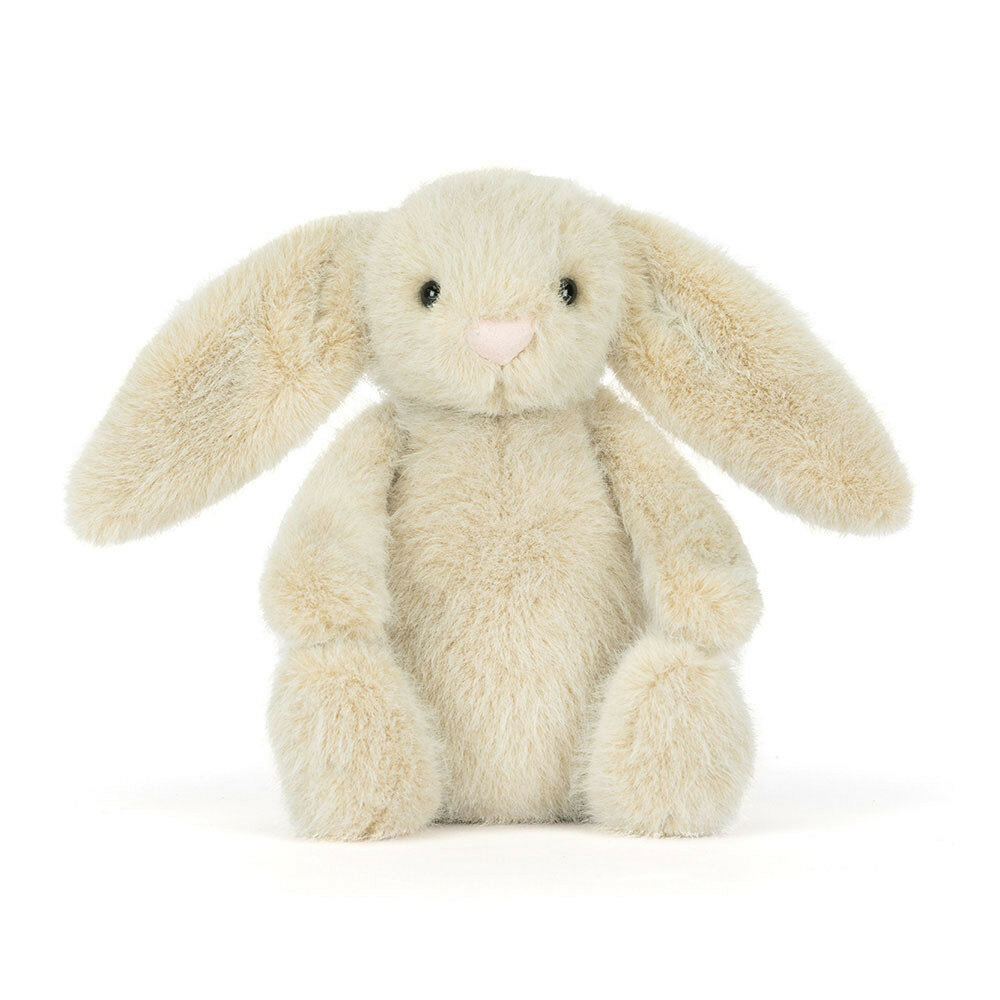 Мягкая игрушка Jellycat - Пушистый светло-бежевый кролик Wheat Flufflet, 18 см - BASS6TLB