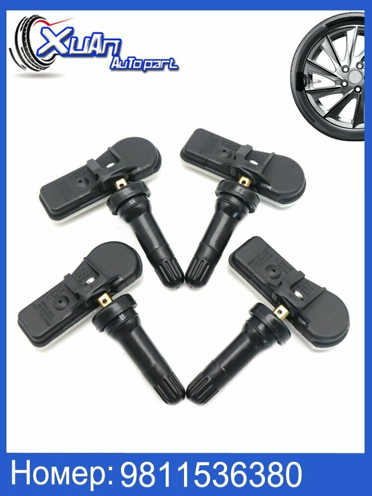 433 МГц TPMS Датчик давления шины 9811536380 9802003680 Подходит для Peugeot 207 3008 301 308 4008 508 508L 5008 RCZ, Citroen C-Elysee C4 C5 C6 DS3 DS4 DS4S DS5 DS6 DS7 C4 L DS5 LS, DFPV A9,