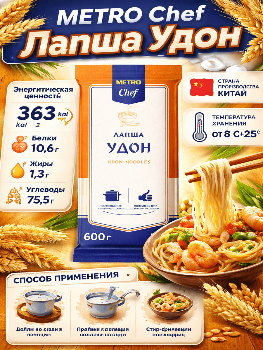 METRO Chef Лапша удон, 600г