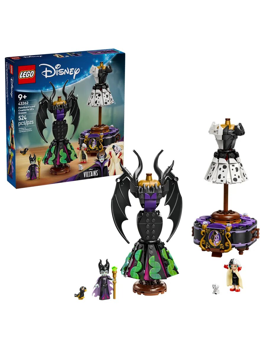 Конструктор LEGO Disney 43262 "Платья Малефисенты и Круэллы", коллекционный, на подставке