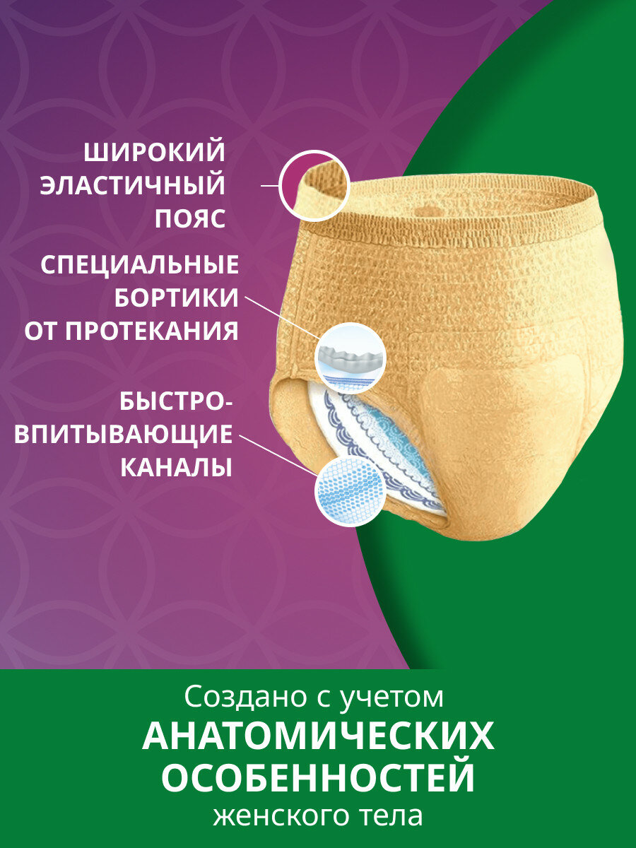 Трусы подгузники для взрослых Depend L / XL (50-56) женские, 27 шт — фото 1