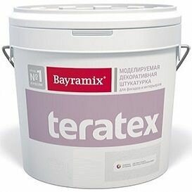 Декоративная Штукатурка для Ремонта Структурная Bayramix Teratex 15кг Моделируемая, Белая для Фасадных и Интерьерных Работ / Байрамикс Тератекс