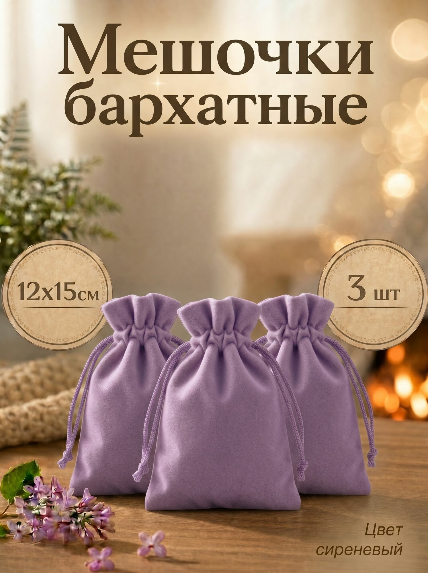 Мешочки бархатные 12х15 см для хранения мини карт Таро, украшений и подарков