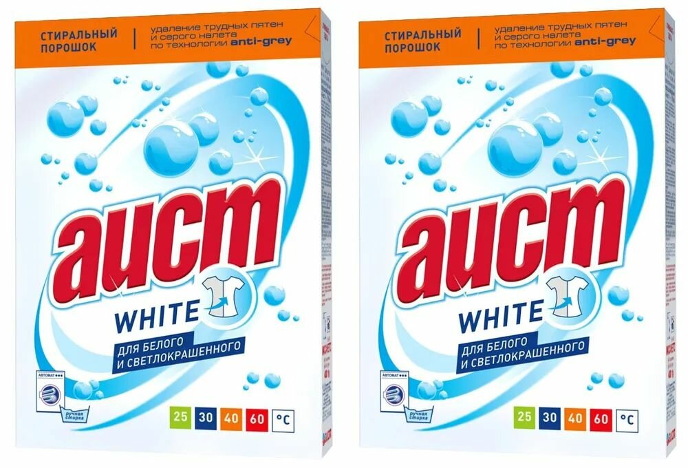 Аист Стиральный порошок White, 400 г, 2 уп