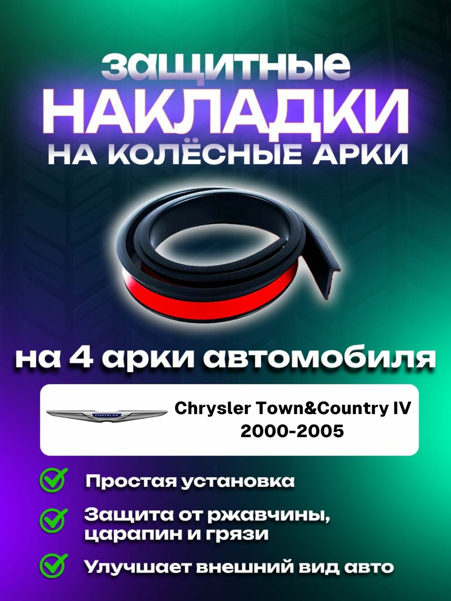Накладки на арки Chrysler Town & Country IV (2000-2005)/ Крайслер Тоун энд Кантри 4 поколение