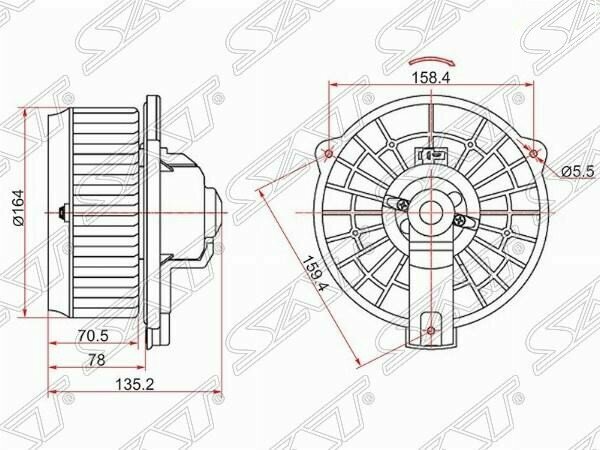 Мотор отопителя салона слева руль SAT ST-79310-S7A-G12 Honda CR-V 01-06 / Stream 00-06