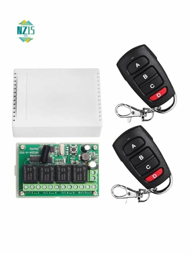 (D P Q X) DC12V 24V 4CH Переключатель дистанционного управления 433M Прием Четырехходовой релейный модуль