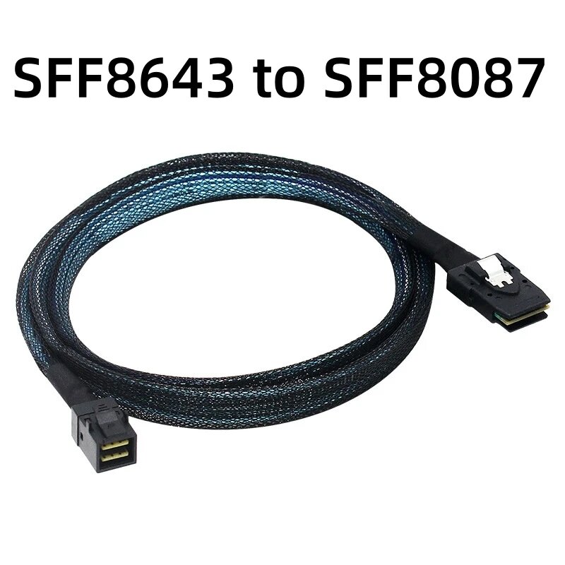 Кабель Mini SAS SFF-8643 - SFF-8087 nku 0,5 м, 1 м Синий, 1 м, SFF8643-SFF8087