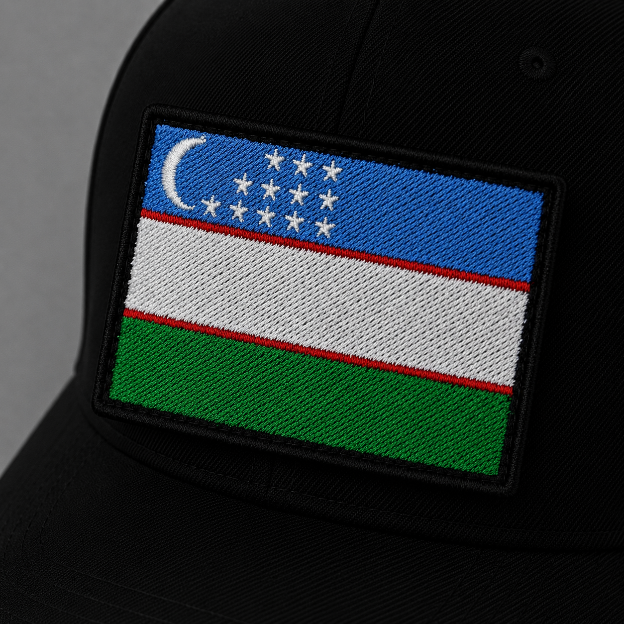 Нашивка, патч, шеврон на липучке "Флаг Узбекистана" 70x45mm PTC388