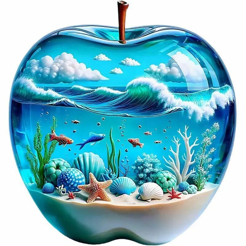 3D наклейка на яблоко