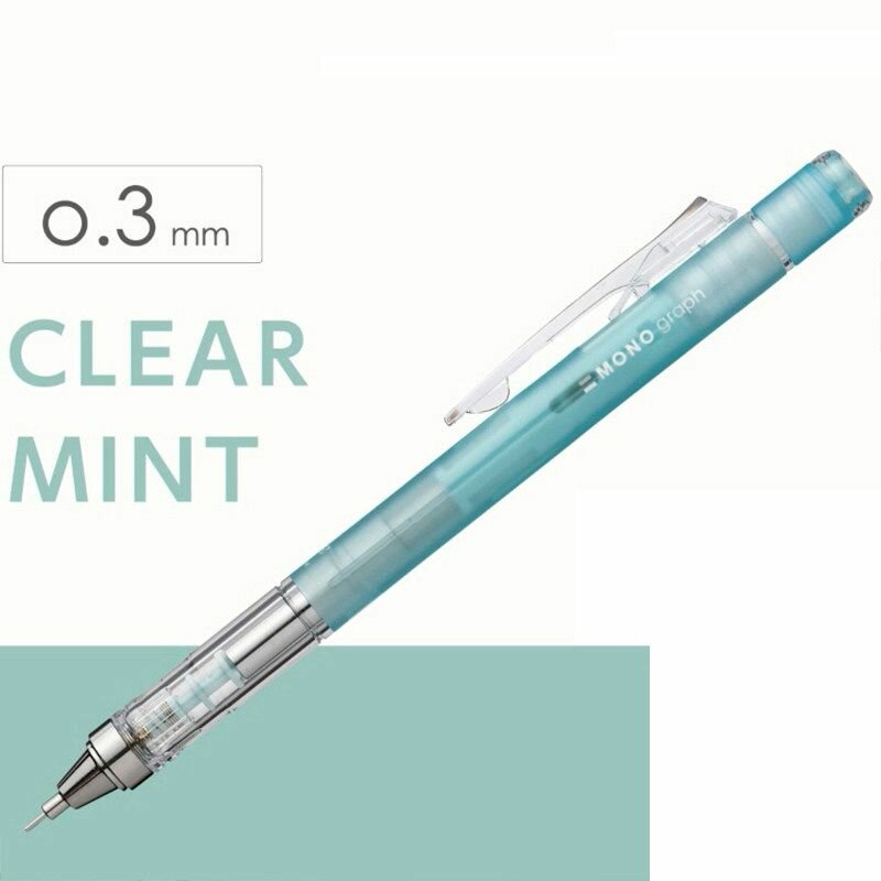Автоматический карандаш Tombow "Mono Grach", корпус из металла, цвет мята шлифовальная, толщина грифеля 0.3