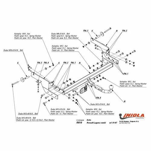 Фаркоп OPEL (CORSA C htb.) IMIOLA R018