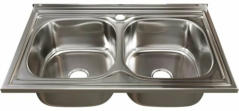 Мойка mixline 50х80х18 см, 0.6, 2 чаши, выпуск 3 1/2, с сифоном 530528