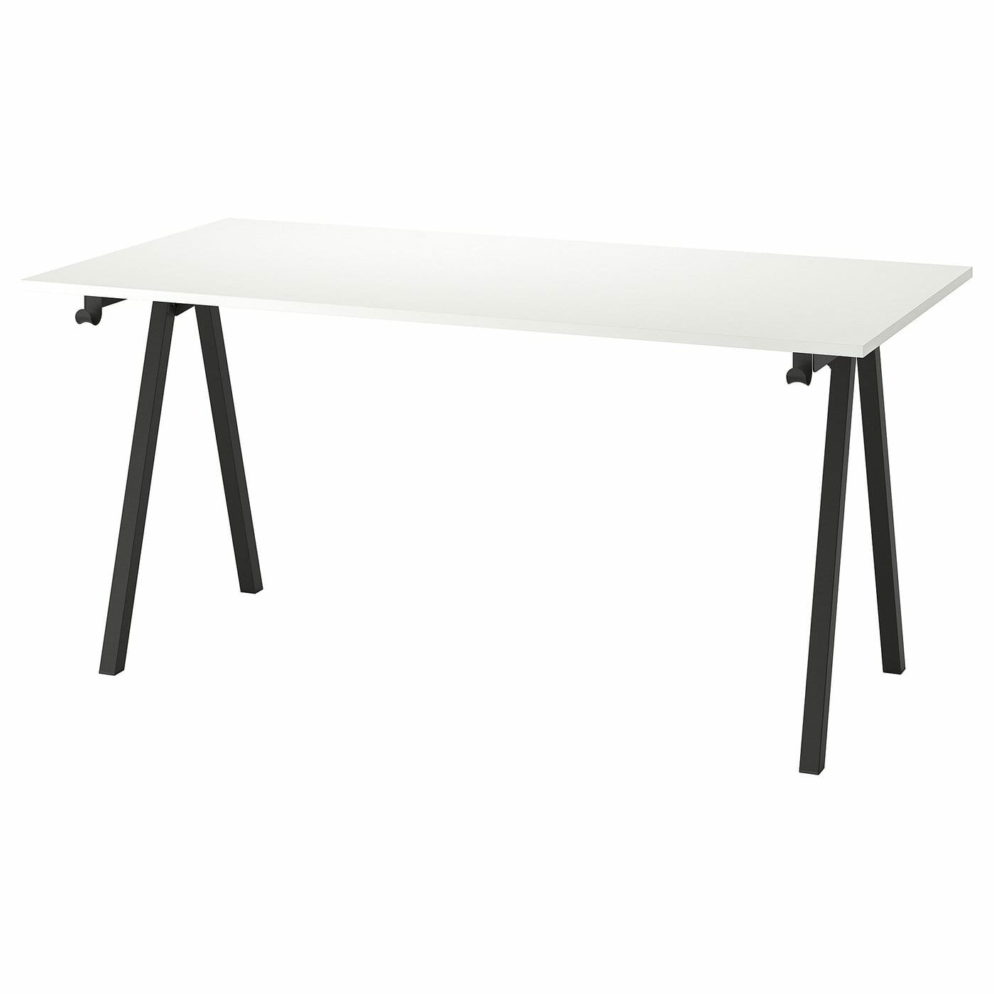 Письменный стол IKEA TROTTEN, белый/антрацит, 160x80 см 394.295.62