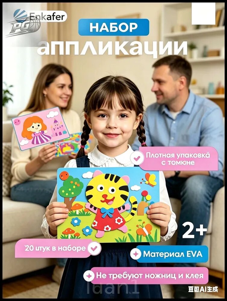 Набор для творчества аппликации 20 штук