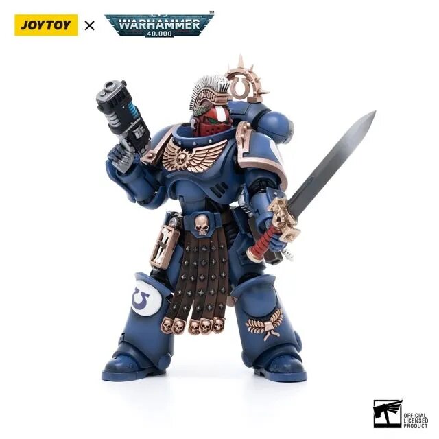 Подвижная фигурка JOYTOY Warhammer 40K 1/18 Action Figures Ultramarines Veteran Sergeant Lcastus