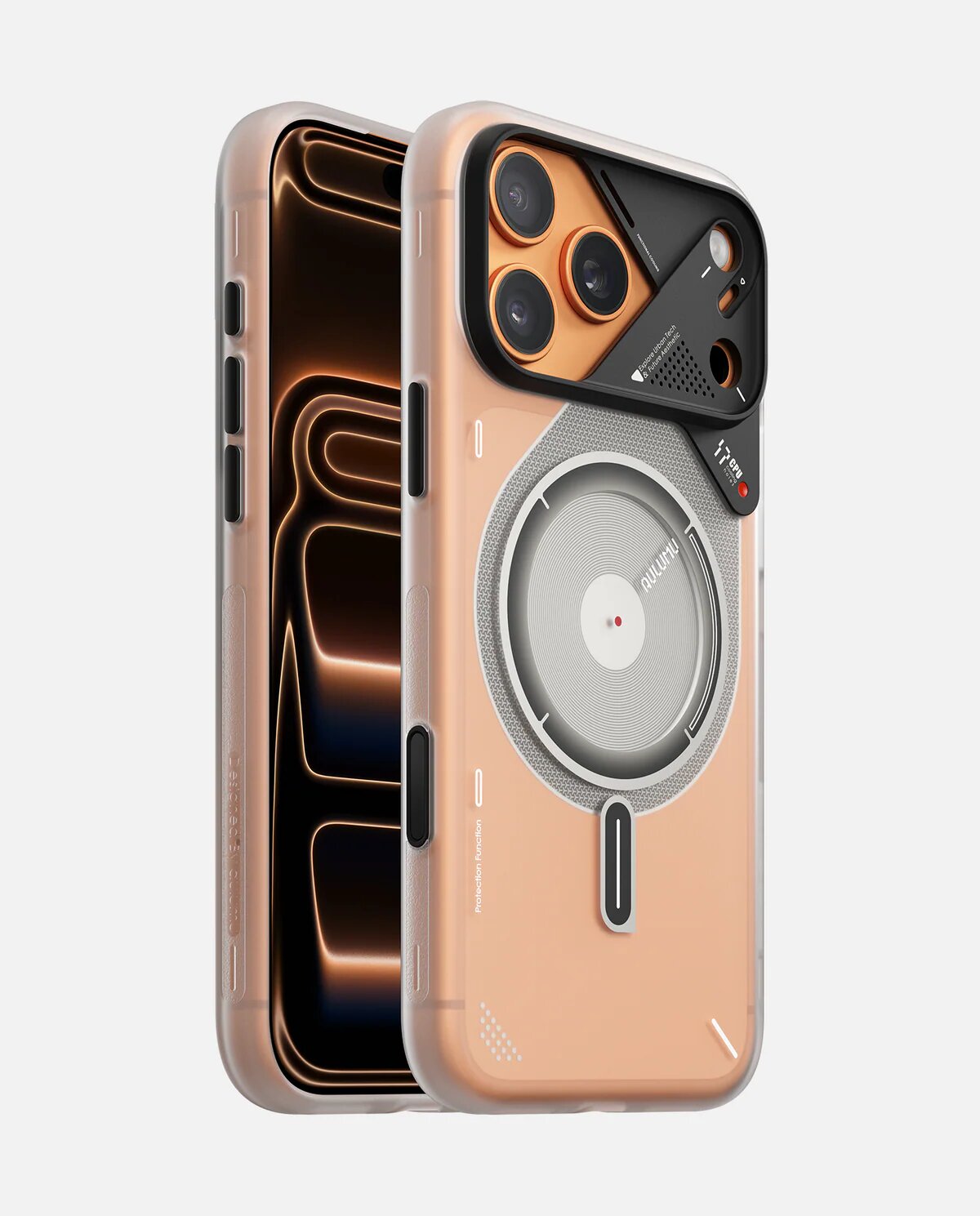 Чехол для iPhone 17 Pro series, Aulumu A17, TPU IMD, белый полупрозрачный