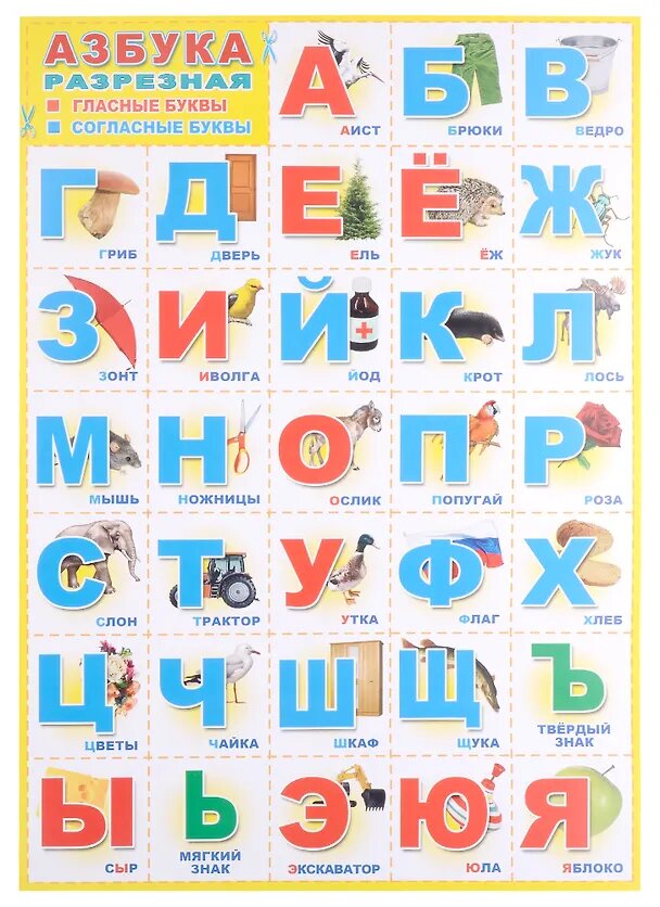 Плакат А-3 Азбука разрезная