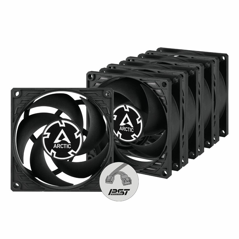 Вентиляторы Arctic P8 PWM PST Value Pack Black 5 шт