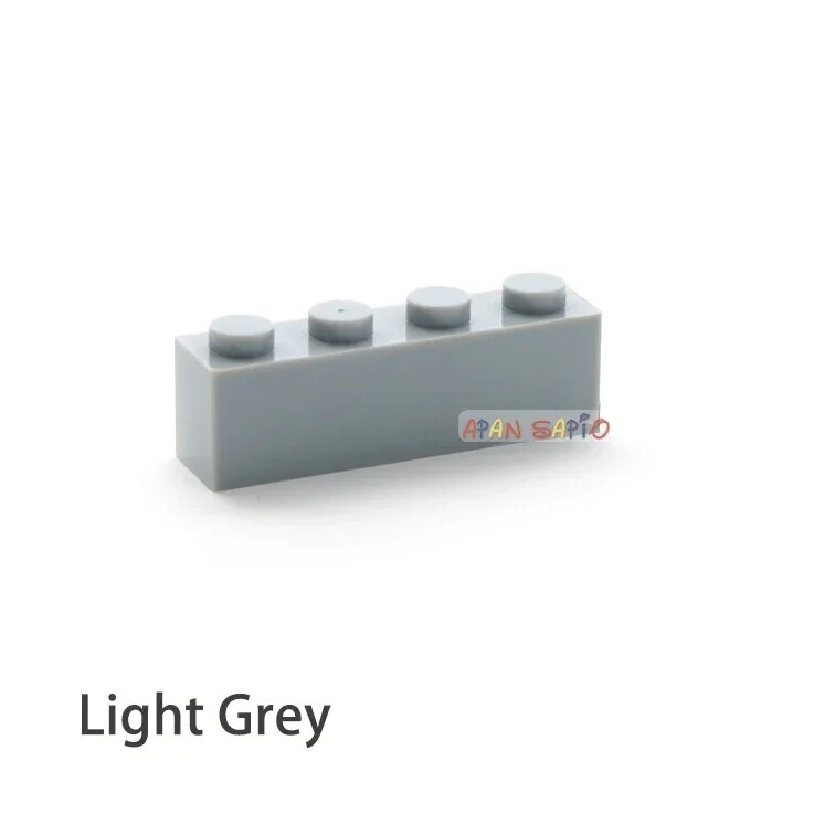 200 шт. пластиковые строительные блоки APAN SAPIO 1x4 для детей 14+ Серый, Light Grey 200pcs