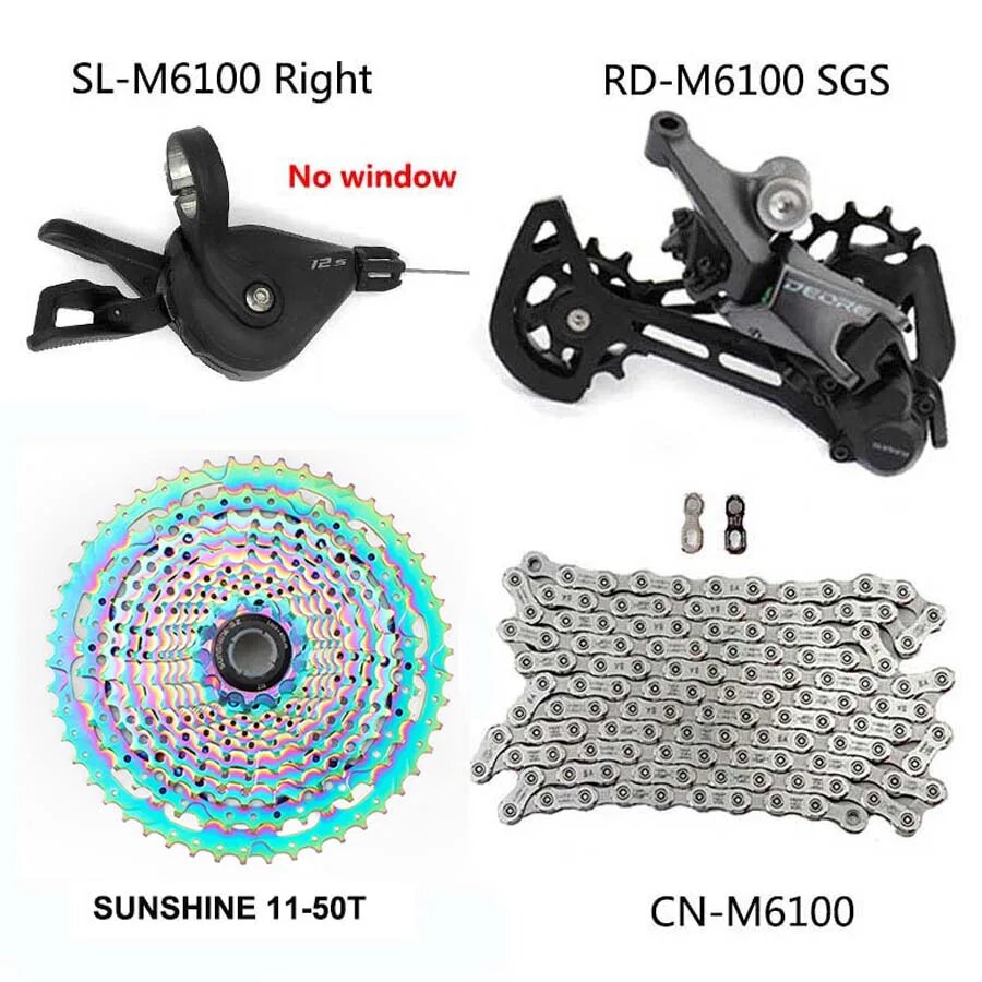 SHIMANO DEORE M6100 задний переключатель 1x12 скорости 12S-50T Rainbow NW