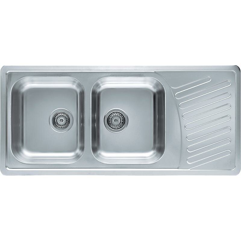 Мойка для кухни Alveus 111х51 1009386 нержавеющая сталь сатинированная, 2 чаши