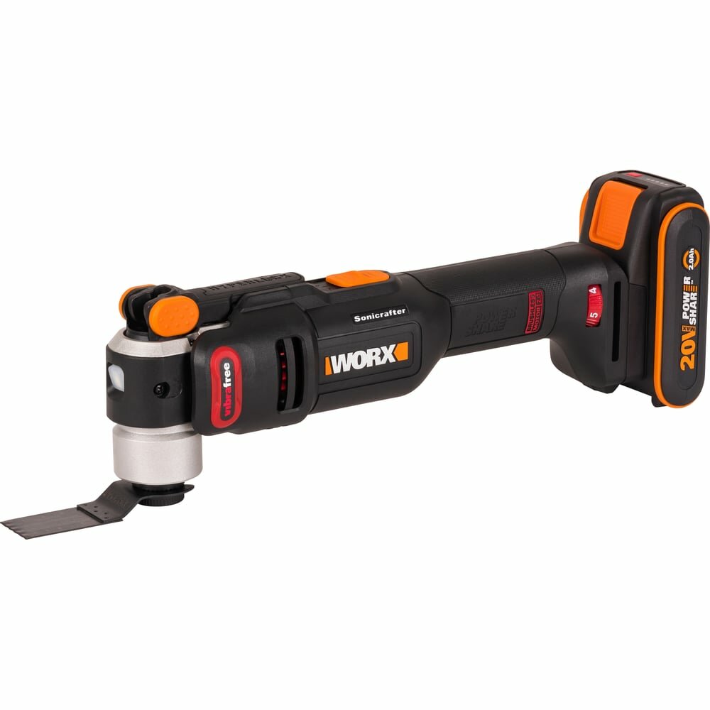 Реноватор аккумуляторный бесщеточный WORX, 20 В, 2 Ач x1, ЗУ 2 А, в кейсе WX698