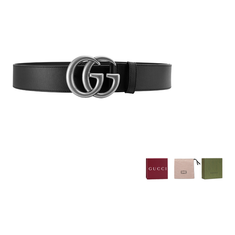 GUCCI GG Кожаные ремни Унисекс Черный Ширина ремня 4 см 80