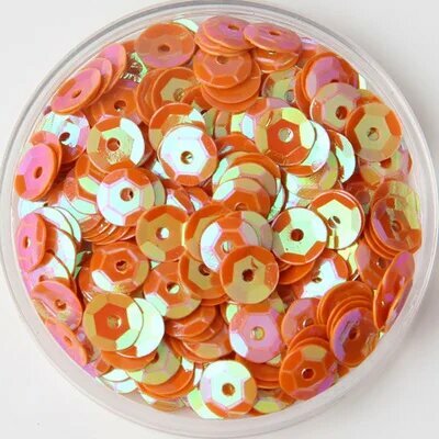 Круглые блестки из ПВХ isequins, 10 г, 4 мм/5 мм/6 мм/8 мм Оранжевый, 4mm 10g 1500pcs, AB Orange