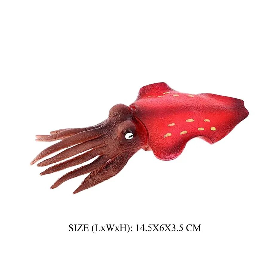 Фигурки морских животных LADOFIGURES Красный, squid-10