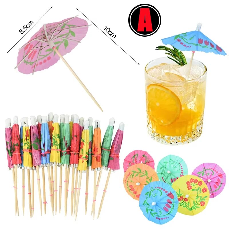 Бумажные зонтики для коктейлей, 10PCS-Style A