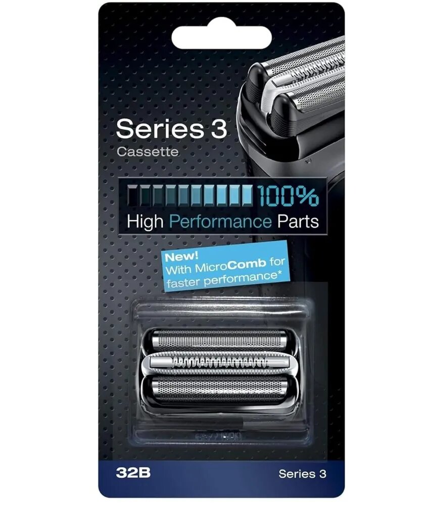 Головка для бритвы Braun Series 3 32B, подходит ко всем моделям серии 3: 3000s, 3010s, 3040s, 3050cc, 3070cc, 3080s, 3090cc