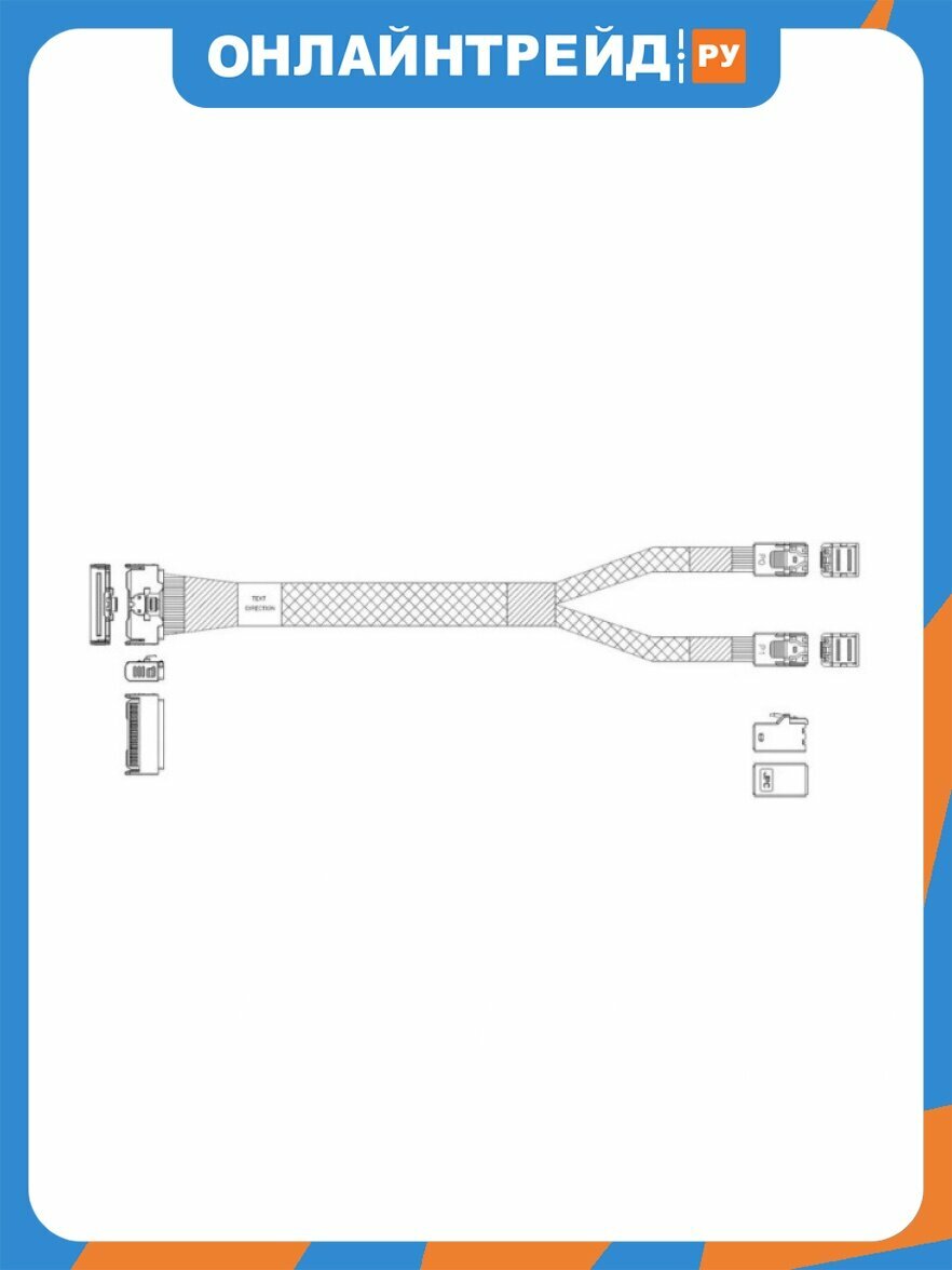 Кабель Luxshare L285MM012-SD-R Cable MCIO x8 74P - 2x HD MiniSAS 4i 36P 80см.