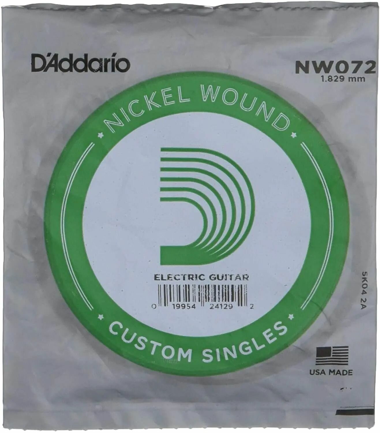 Струна для электрогитары D'Addario NW072 XL Nickel Wound Singles, сталь никелированная, калибр 72