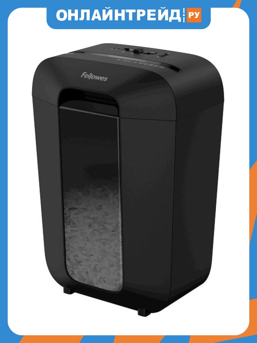 Шредер Fellowes PowerShred LX70 черный (секр. P-4) фрагменты 11лист. 18лтр. скрепки скобы пл. карты