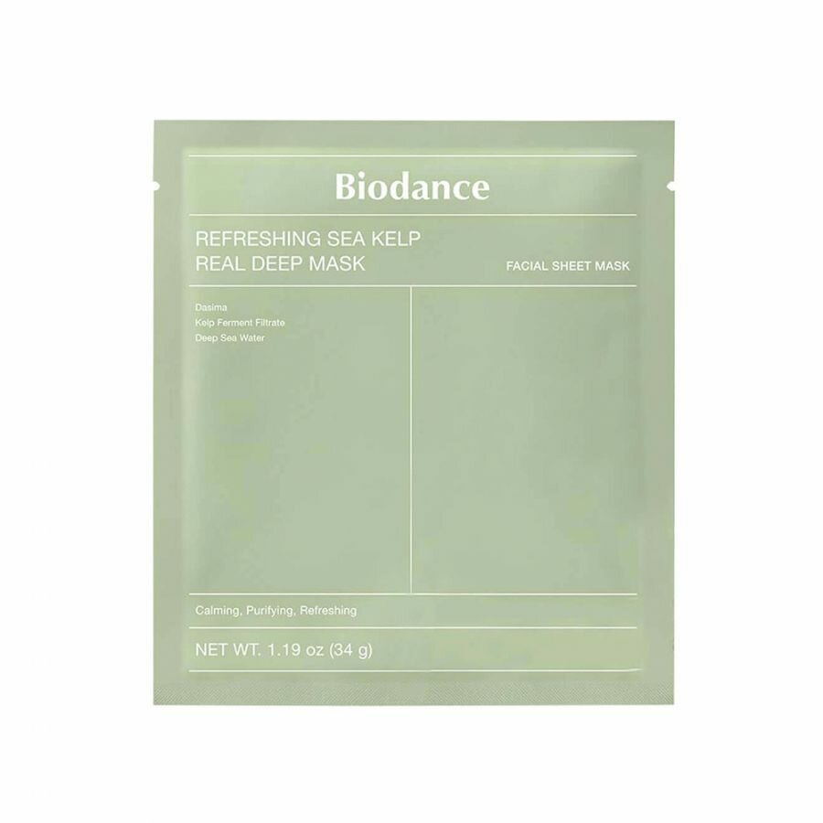 BIODANCE Успокаивающая гидрогелевая маска с морскими водорослями Refreshing Sea Kelp Real Deep Mask, 34 г х 4 шт.