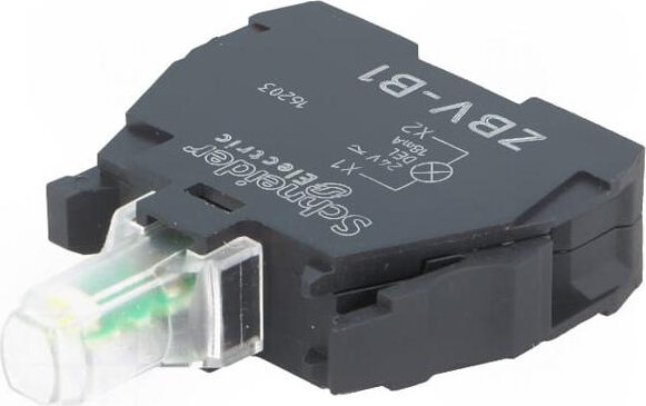 Элемент подсветки SCHNEIDER ZBVB1 22мм, Подсвет LED, фронтальный, 24ВAC, 24ВDC, 1 шт