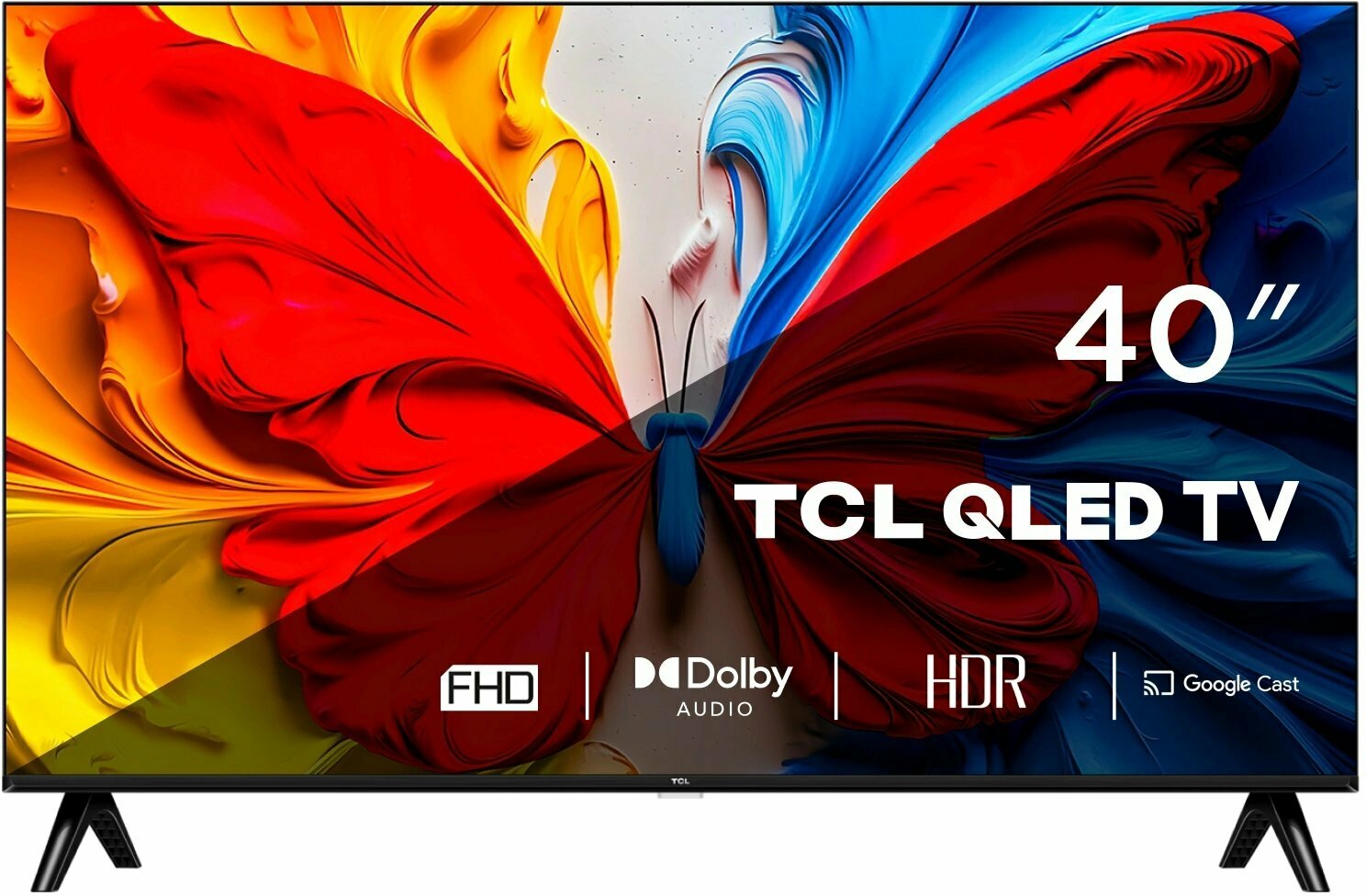 Телевизор TCL "QLED", диагональ 40", чёрный, поддержка Google TV