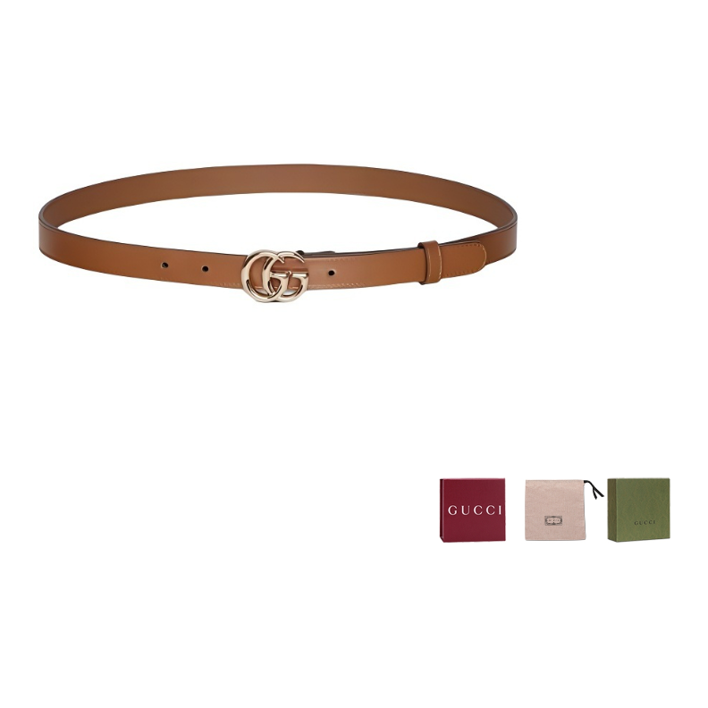 GUCCI GG Marmont Кожа Аксессуары для телефонов Кожаные ремни Женские Коричневый Ширина корпуса 2 см 80
