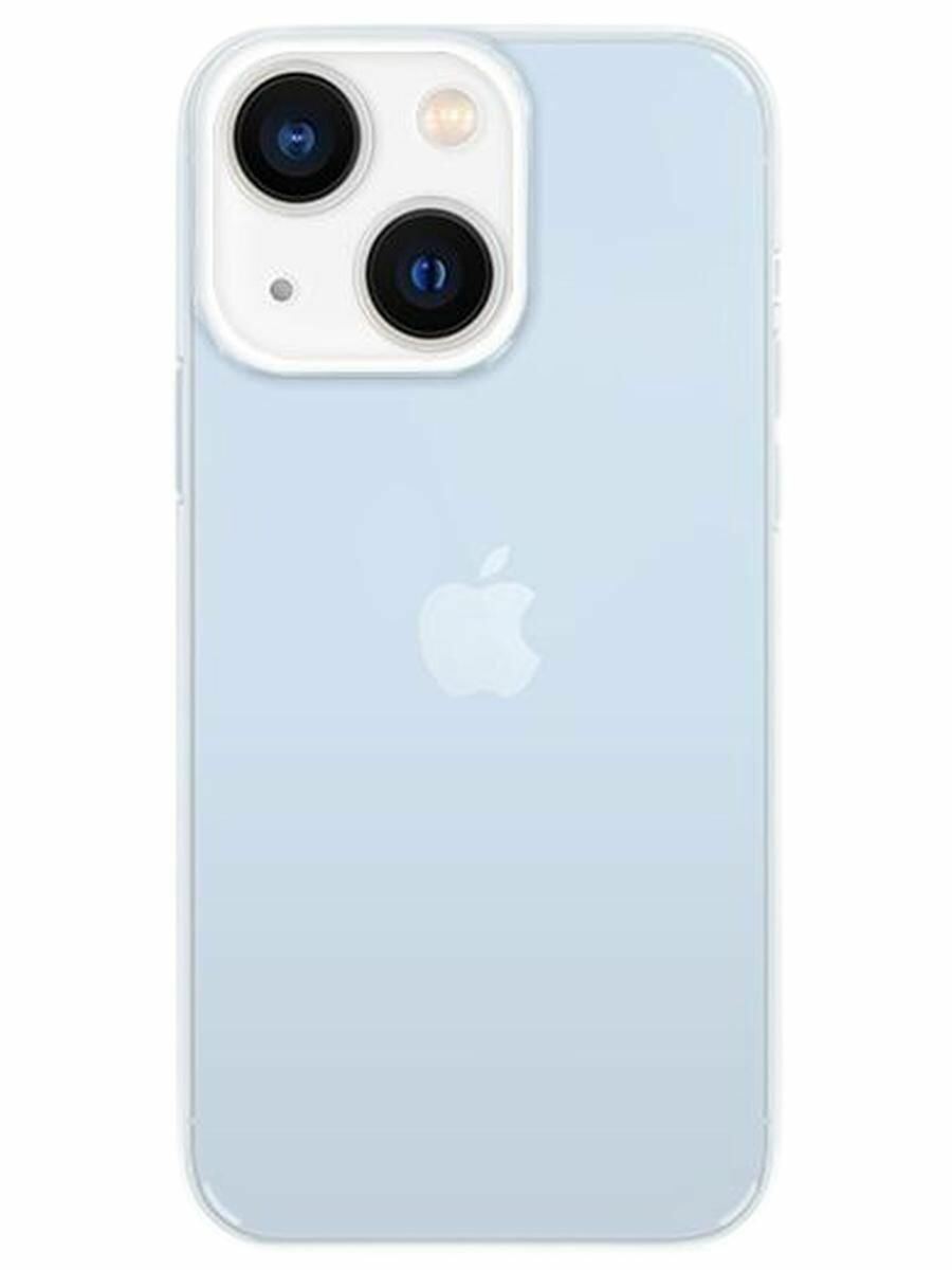 Чехол на iPhone 13, Guardian противоударный силикон, голубой-прозрачный