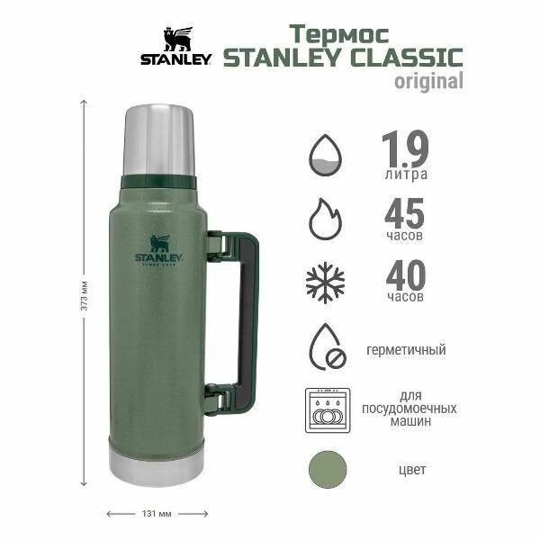 Термос Stanley Classic 1.9L Зеленый