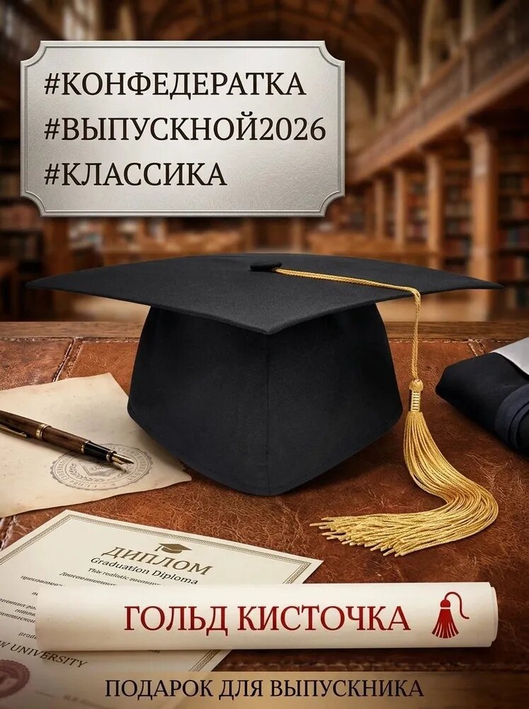 Конфедератка Выпускная шапочка, академическая шапка, для выпускника, 18 лет, праздник, фотосессия