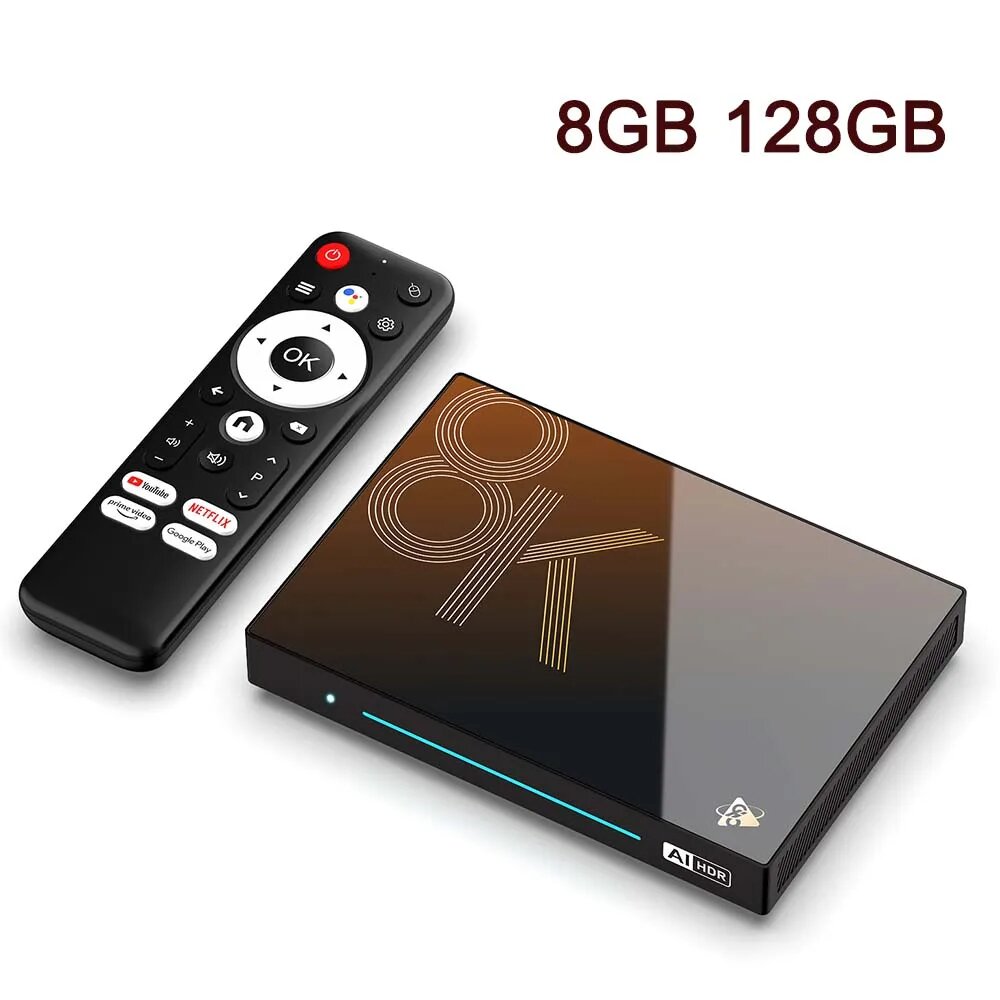 WUDUNG H96 MAX M9S ТВ-бокс Android 14 8ГБ/128ГБ 100В-240В, вилка ЕС, 8G128G