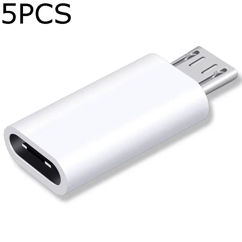 Адаптер USB Type-C На Micro USB V8 OTG Для Samsung, Xiaomi, Huawei - Кабель Для Белый, White-5PCS