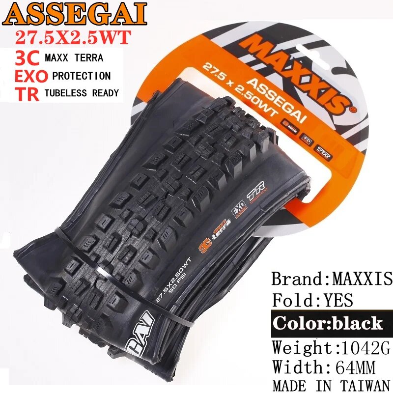 Maxxis Assegai 27.5x2.5, черная горная шина 3CT EXO TR