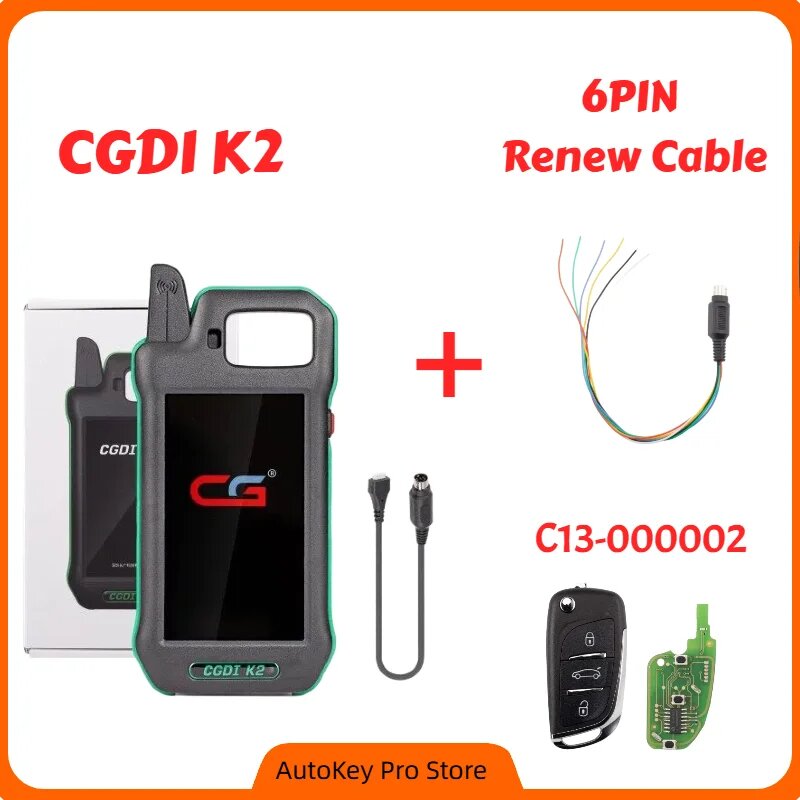 Новый программатор ключей CGDI K2 2026 года с пожизненным бесплатным K2 6Pin Cable 1Key