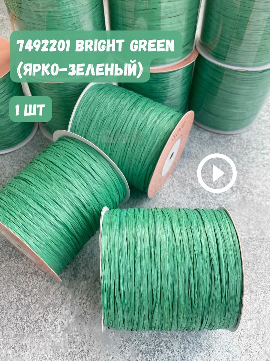 Пряжа рафия ISPIE цвет 7492201 Bright green