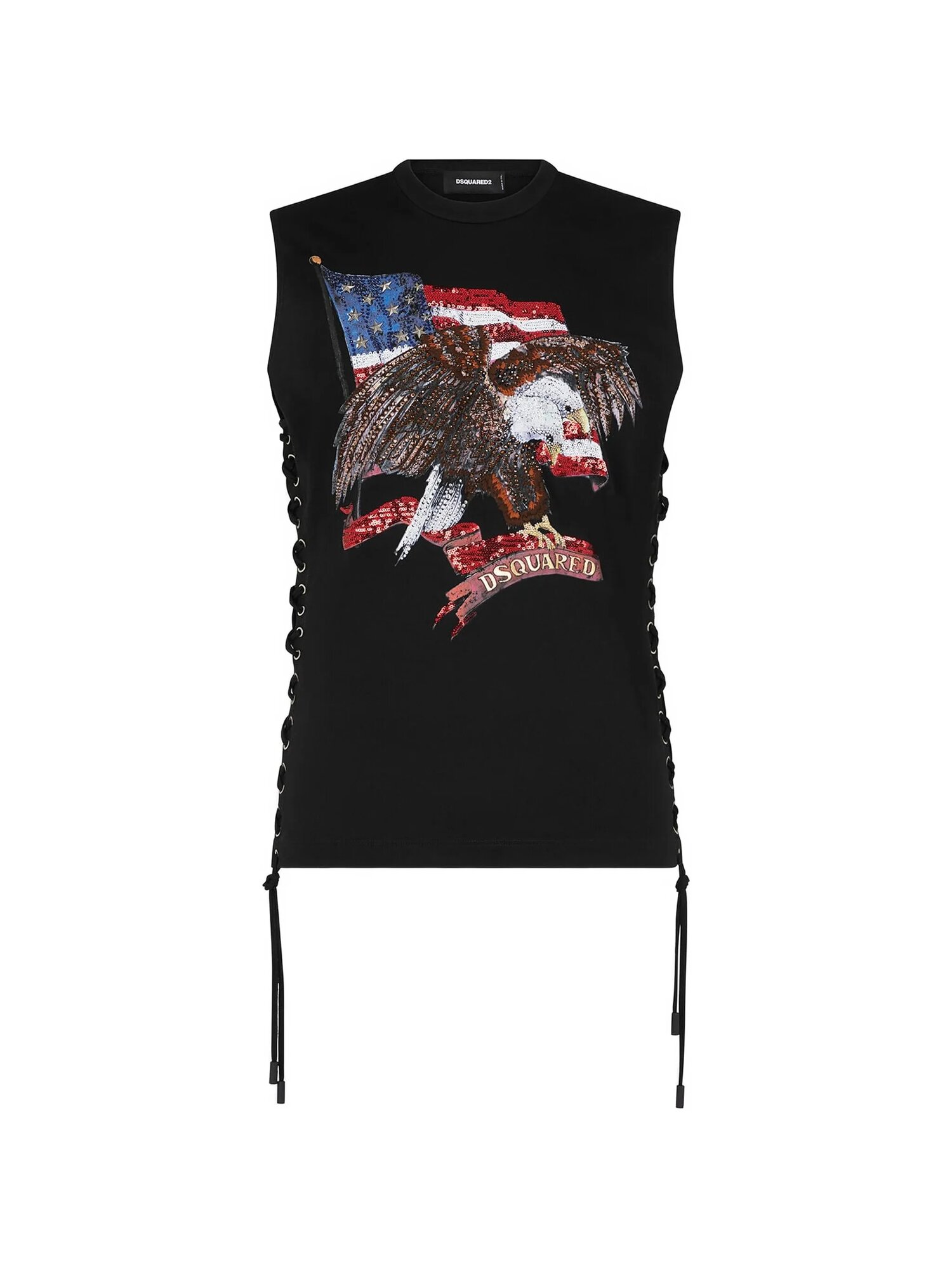 Топ Lace-up embellished tank top